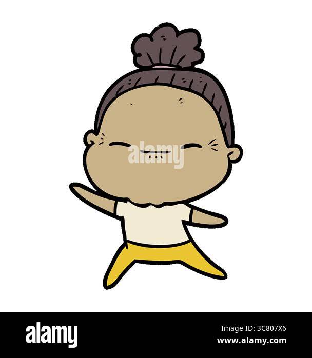 A simple looping animated cartoon peaceful old woman Stock Video ...