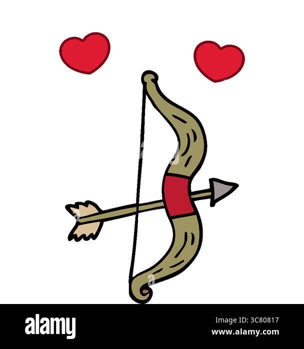 A simple looping animated cartoon doodle bow and arrow Stock Video ...