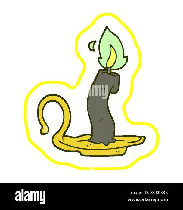 A simple looping animated cartoon doodle burning halloween candle Stock ...