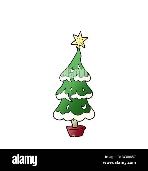 A simple looping animated cartoon doodle christmas tree Stock Video ...