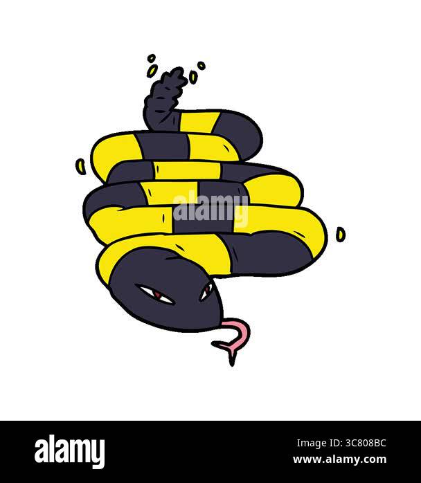 A simple looping animated cartoon poisonous snake Stock Video Footage ...