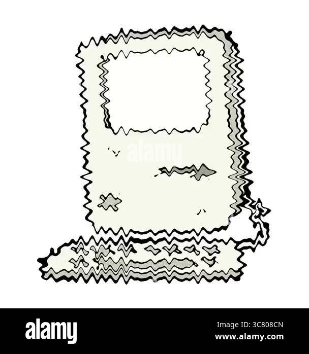 A simple looping animated cartoon old computer Stock Video Footage - Alamy