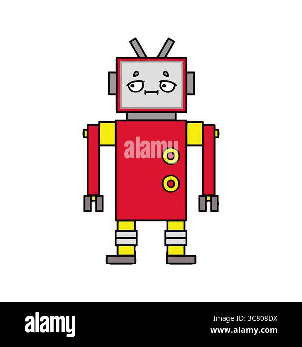 A simple looping animated cute cartoon of a robot Stock Video Footage ...
