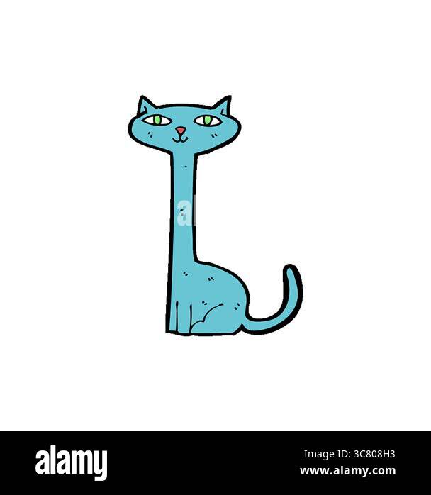 A simple looping animated cartoon cat Stock Video Footage - Alamy