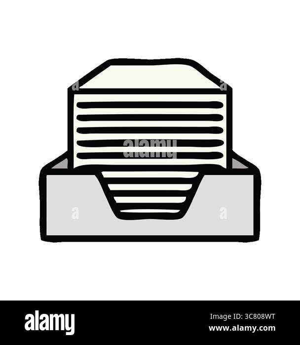 A simple looping animated cute cartoon of a stack of office papers ...