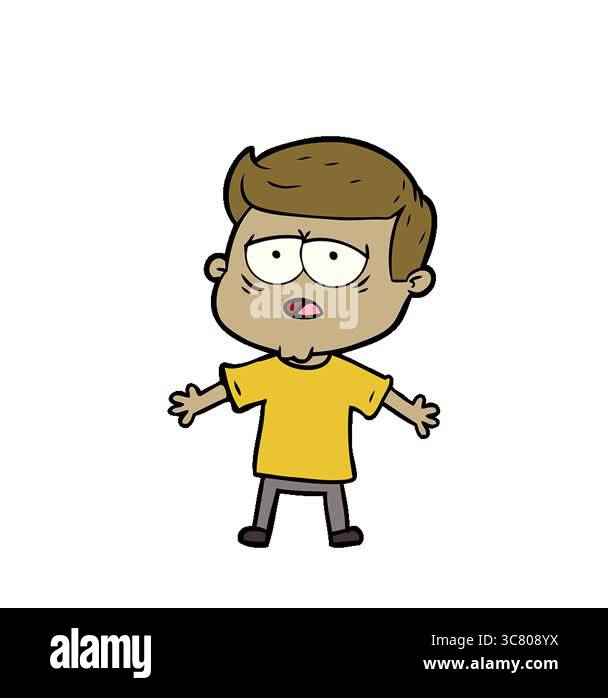 A simple looping animated cartoon tired man Stock Video Footage - Alamy