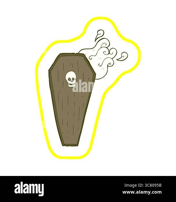 A simple looping animated spooky cartoon coffin Stock Video Footage - Alamy