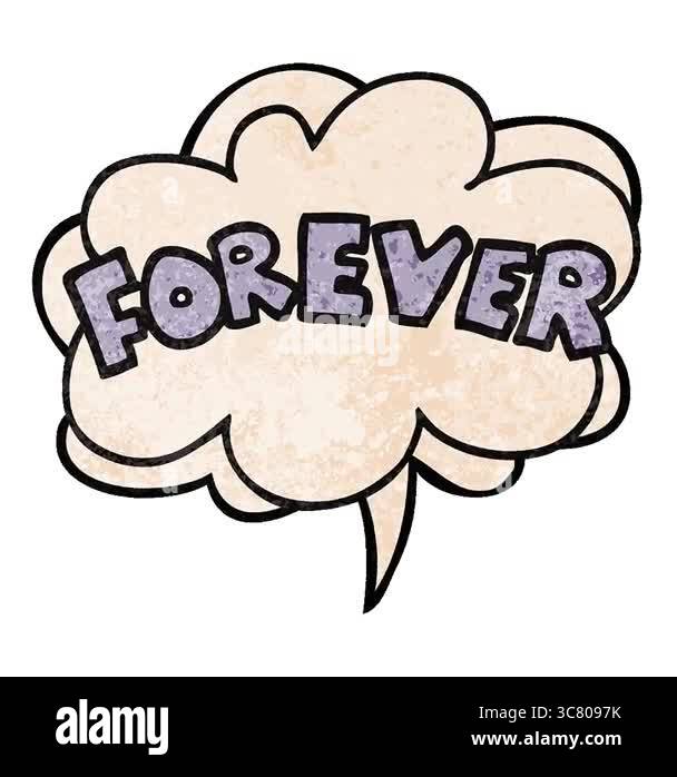 A simple looping animated cartoon word Forever with speech bubble in ...