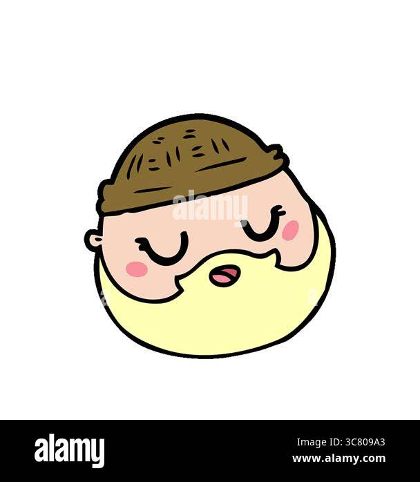 A simple looping animated cartoon male face with beard Stock Video ...
