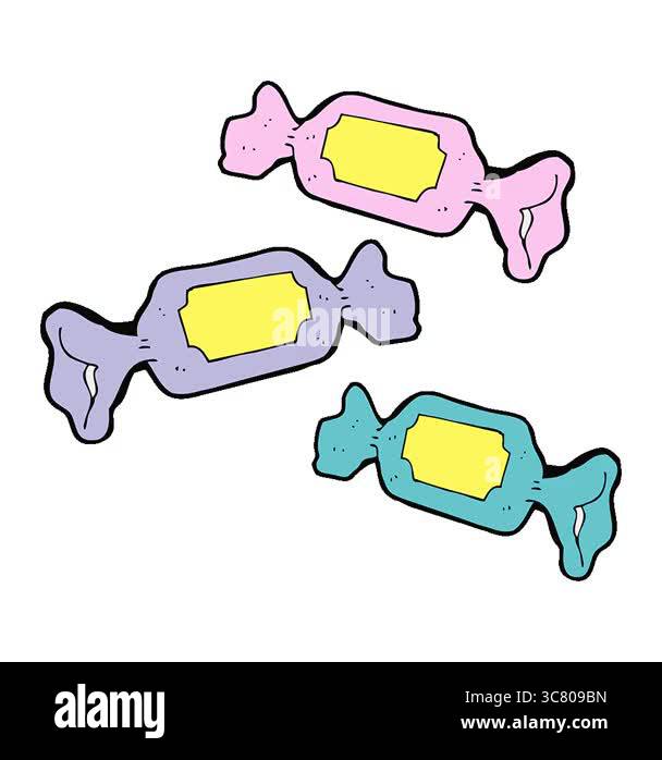 A simple looping animated cartoon wrapped candy Stock Video Footage - Alamy