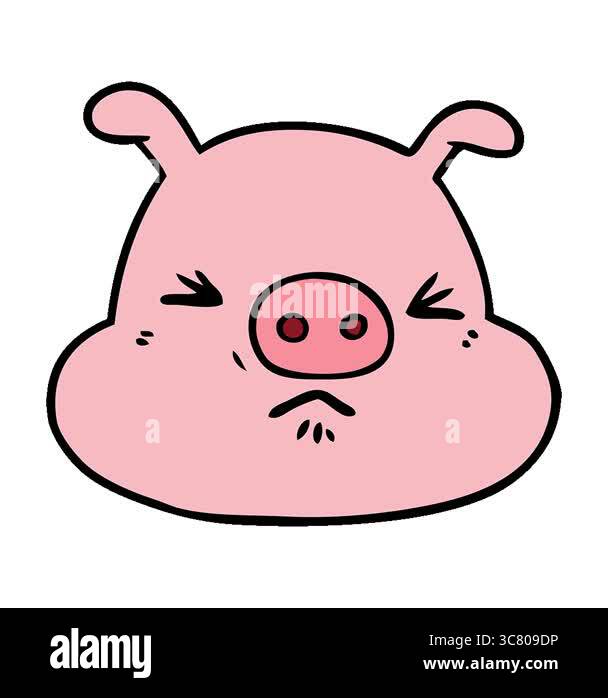 A simple looping animated cartoon angry pig face Stock Video Footage ...
