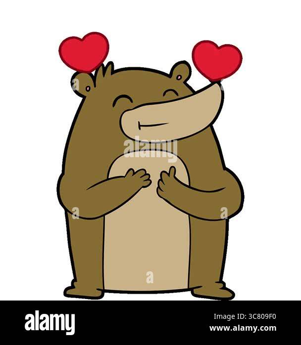 A simple looping animated cartoon bear Stock Video Footage - Alamy