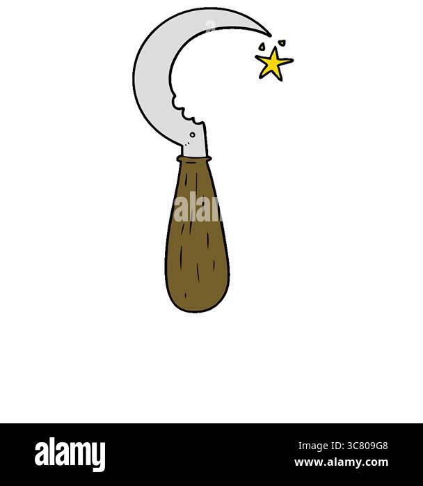 A simple looping animated cartoon old sickle Stock Video Footage - Alamy