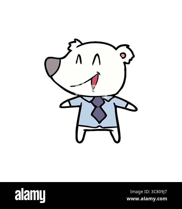 A simple looping animated polar bear in shirt and tie cartoon Stock ...