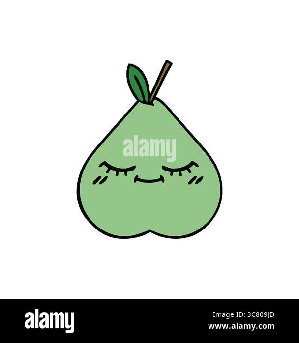 A simple looping animated cute cartoon of a green pear Stock Video ...