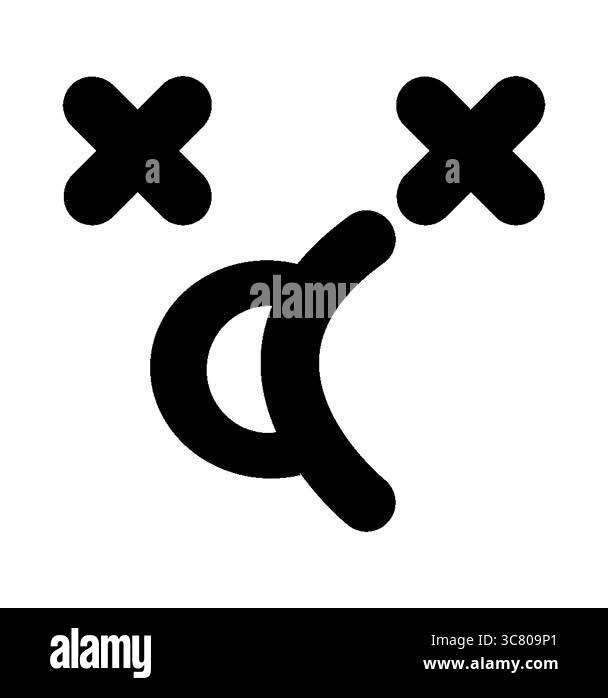 A simple looping animated cute dead face icon Stock Video Footage - Alamy