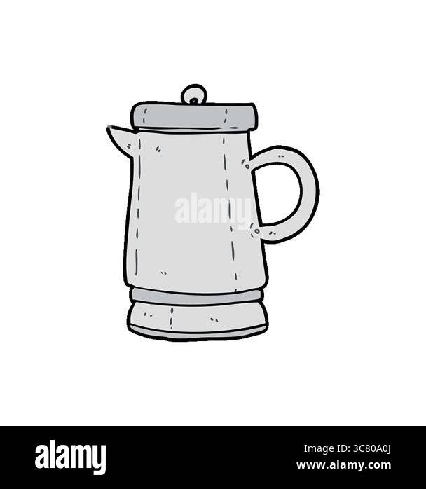 A simple looping animated cartoon old metal kettle Stock Video Footage ...