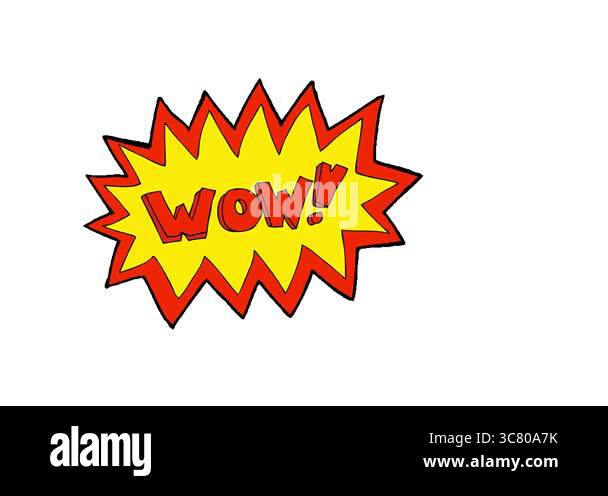 A simple looping animated wow text Stock Video Footage - Alamy