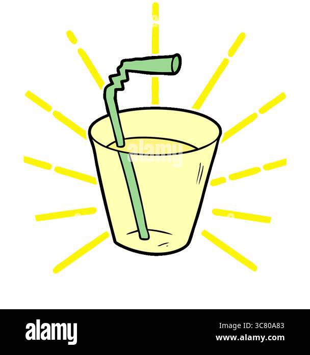 A simple looping animated cartoon drink with straw Stock Video Footage ...