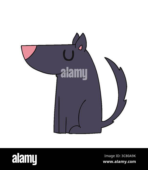 A simple looping animated hand drawn quirky cartoon dog Stock Video ...