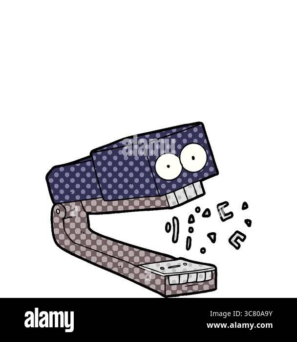 A simple looping animated crazy cartoon stapler Stock Video Footage - Alamy