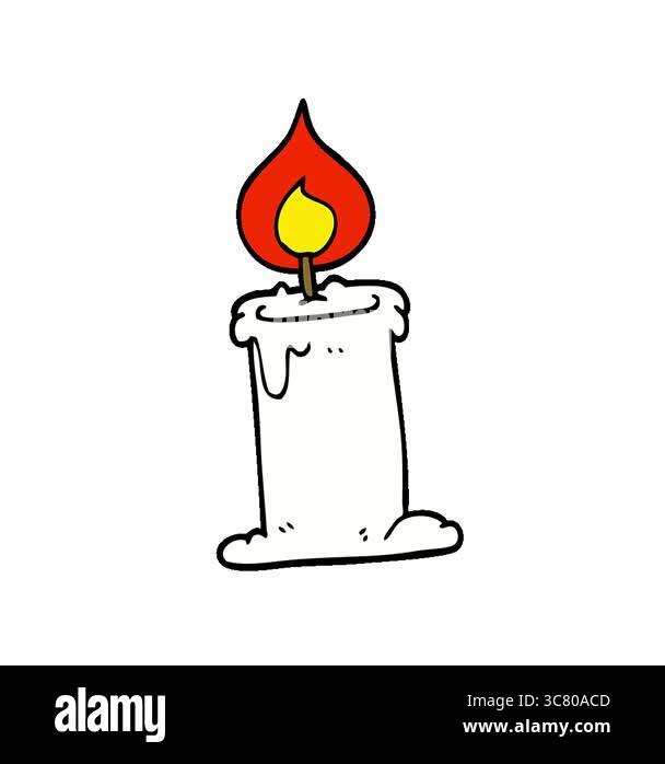A simple looping animated cartoon doodle candle burning Stock Video ...
