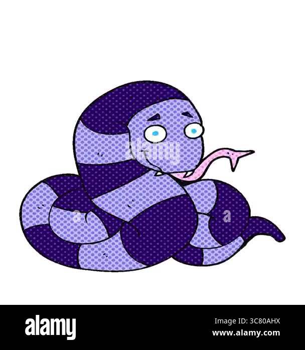 A simple looping animated freehand drawn cartoon snake Stock Video ...