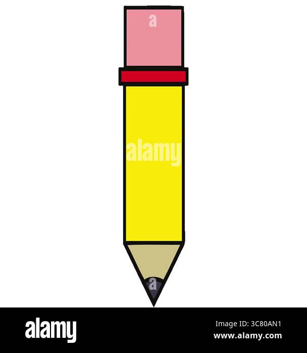 A simple looping animated cute cartoon of a of a pencil Stock Video ...