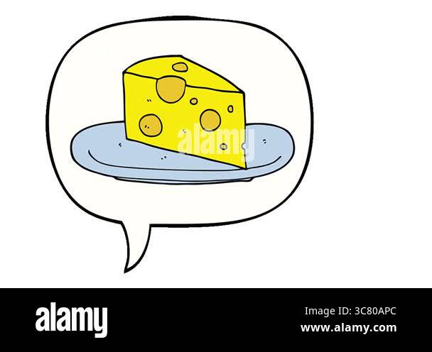 A simple looping animated cartoon cheese with speech bubble Stock Video ...