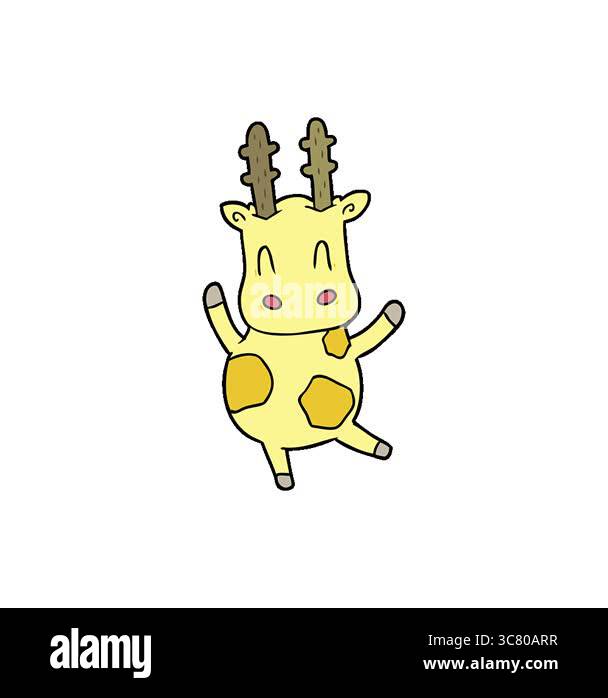 A simple looping animated cute cartoon giraffe Stock Video Footage - Alamy