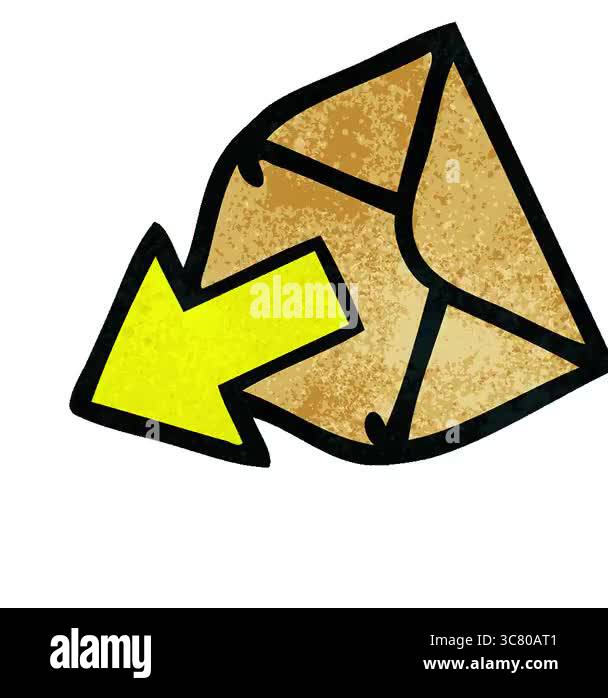 A simple looping animated retro grunge texture cartoon of a envelope ...