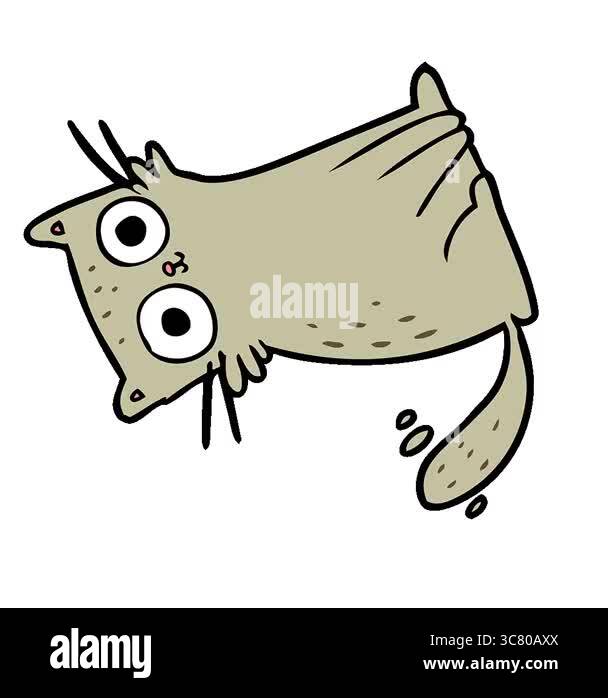 A simple looping animated cartoon staring cat Stock Video Footage - Alamy