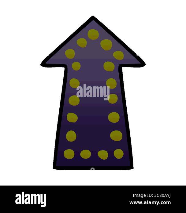 A simple looping animated gradient shaded quirky cartoon arrow Stock ...