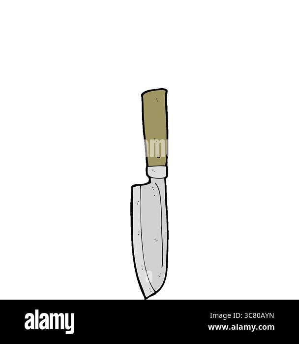 A simple looping animated cartoon kitchen knife Stock Video Footage - Alamy