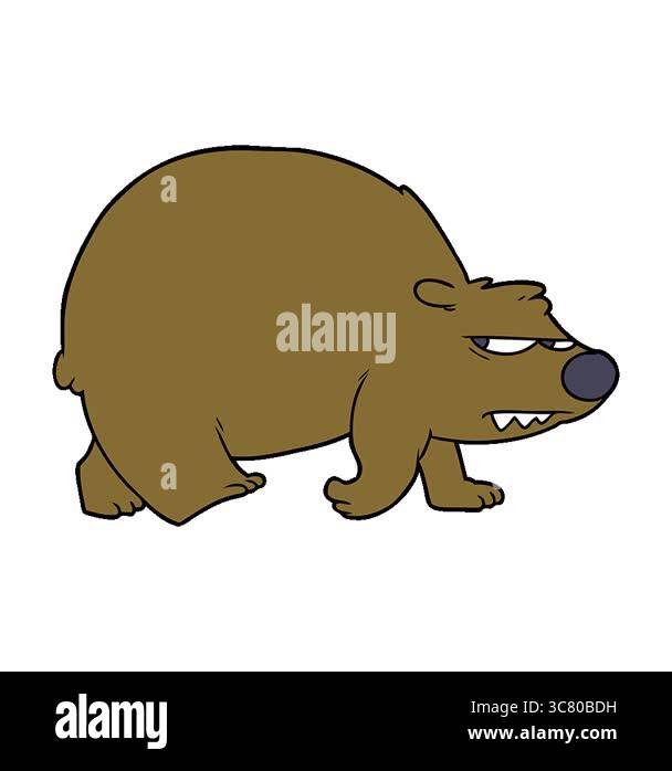 A simple looping animated cartoon angry bear Stock Video Footage - Alamy