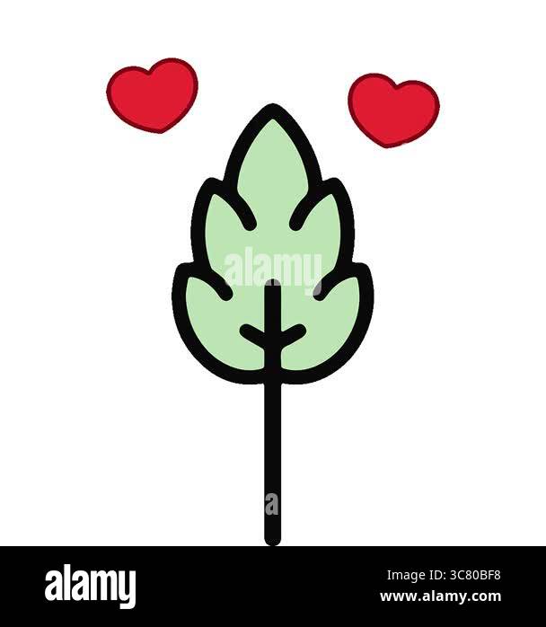 A simple looping animated simple leaf illustration Stock Video Footage ...