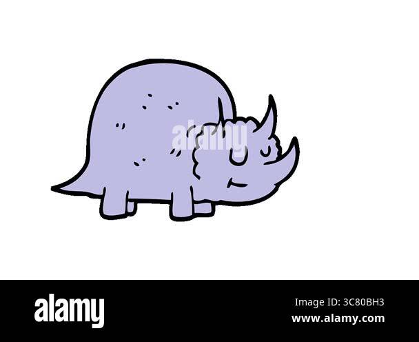 A simple looping animated cartoon doodle prehistoric dinosaur Stock ...