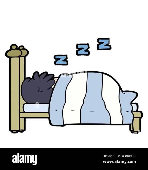 A simple looping animated cartoon snoring person Stock Video Footage ...