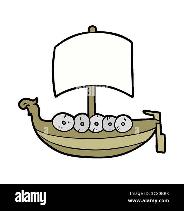 A simple looping animated cartoon viking boat Stock Video Footage - Alamy