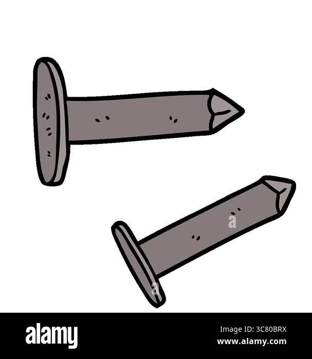 A simple looping animated cartoon old nails Stock Video Footage - Alamy