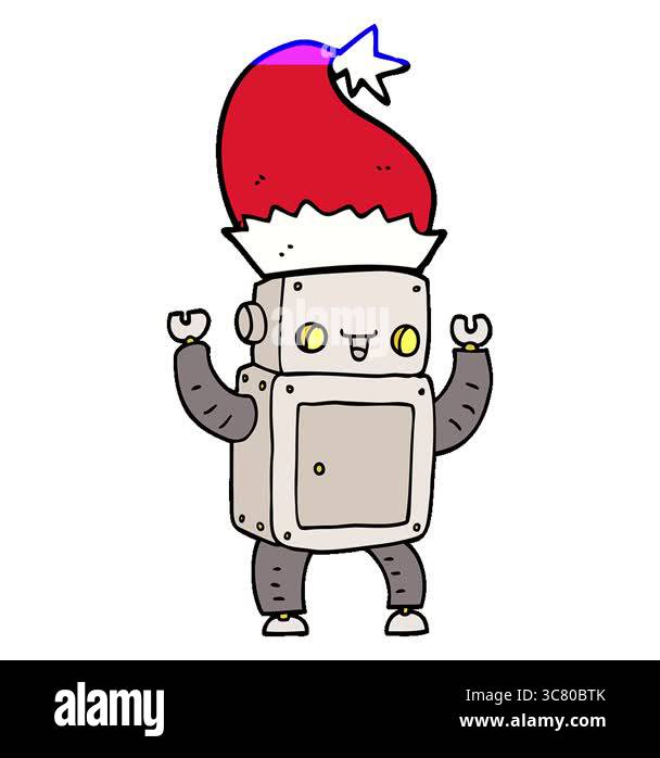 A simple looping animated cartoon christmas robot Stock Video Footage ...