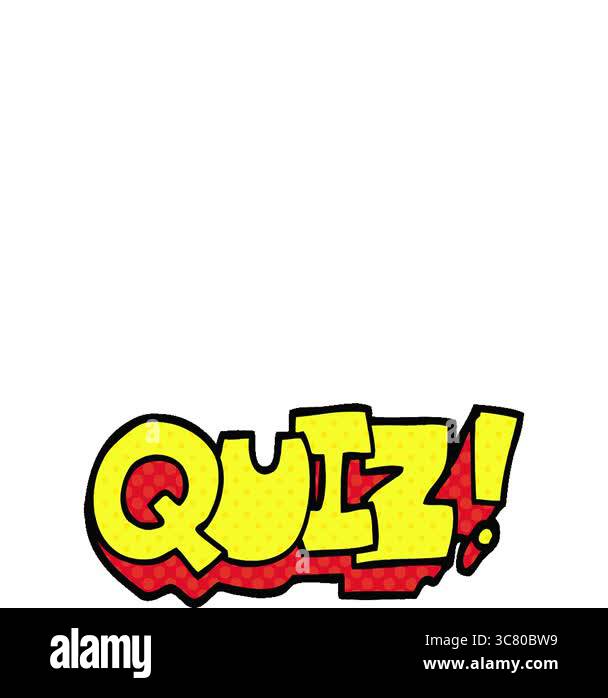 A simple looping animated comic book style cartoon word quiz Stock ...