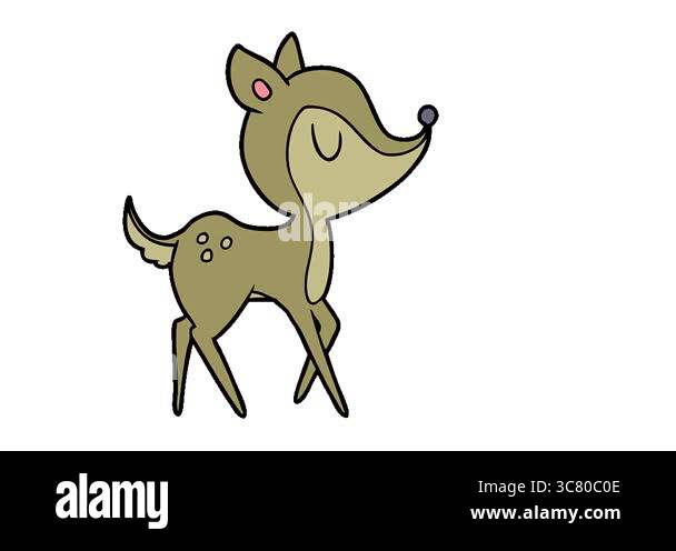 A simple looping animated cartoon cute deer Stock Video Footage - Alamy