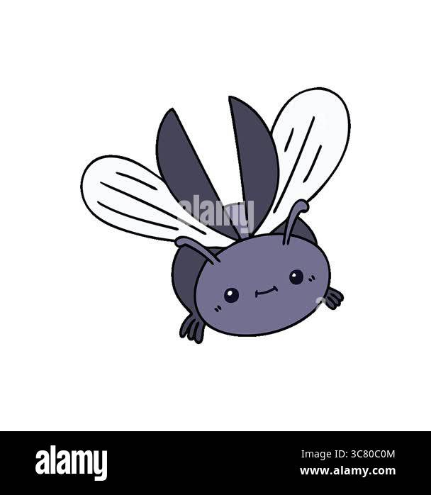 A simple looping animated hand drawn quirky cartoon flying beetle Stock ...