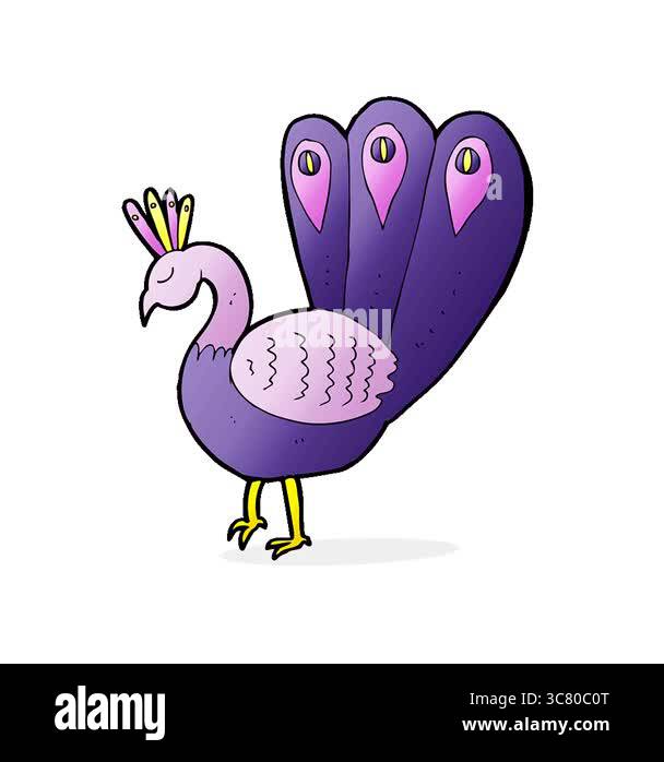 A simple looping animated cartoon peacock Stock Video Footage - Alamy