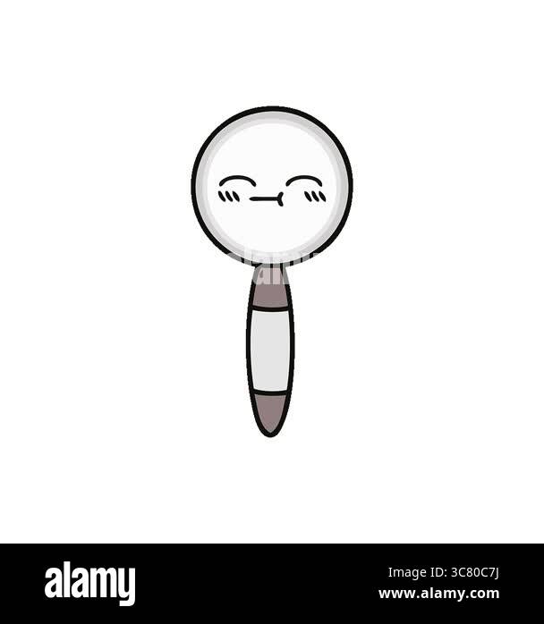 A simple looping animated cute cartoon of a magnifying glass Stock ...
