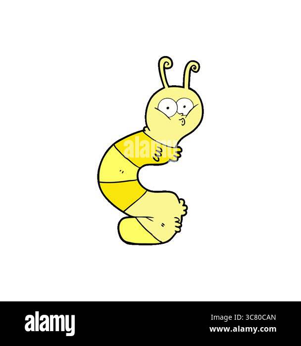 A simple looping animated funny cartoon caterpillar Stock Video Footage ...
