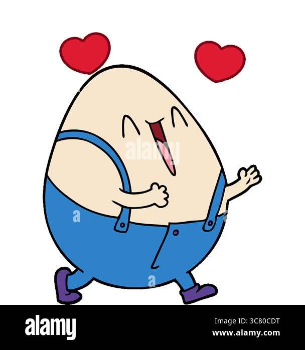 A simple looping animated humpty dumpty cartoon egg man Stock Video ...