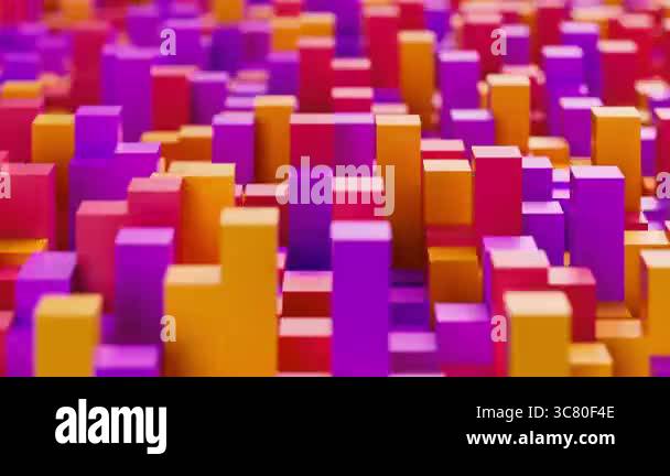 3D animation of sound level bars jumping randomly in a vibrant, dynamic ...