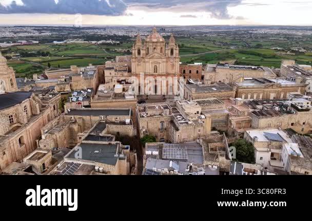 Experience the breathtaking aerial view of Mdina, where ancient ...